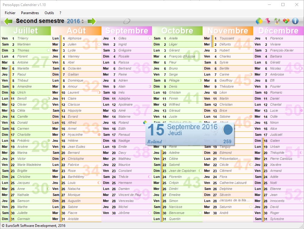 Calendrier annuel - MaxiCompte: Budget familial, contrôle des dépenses ...